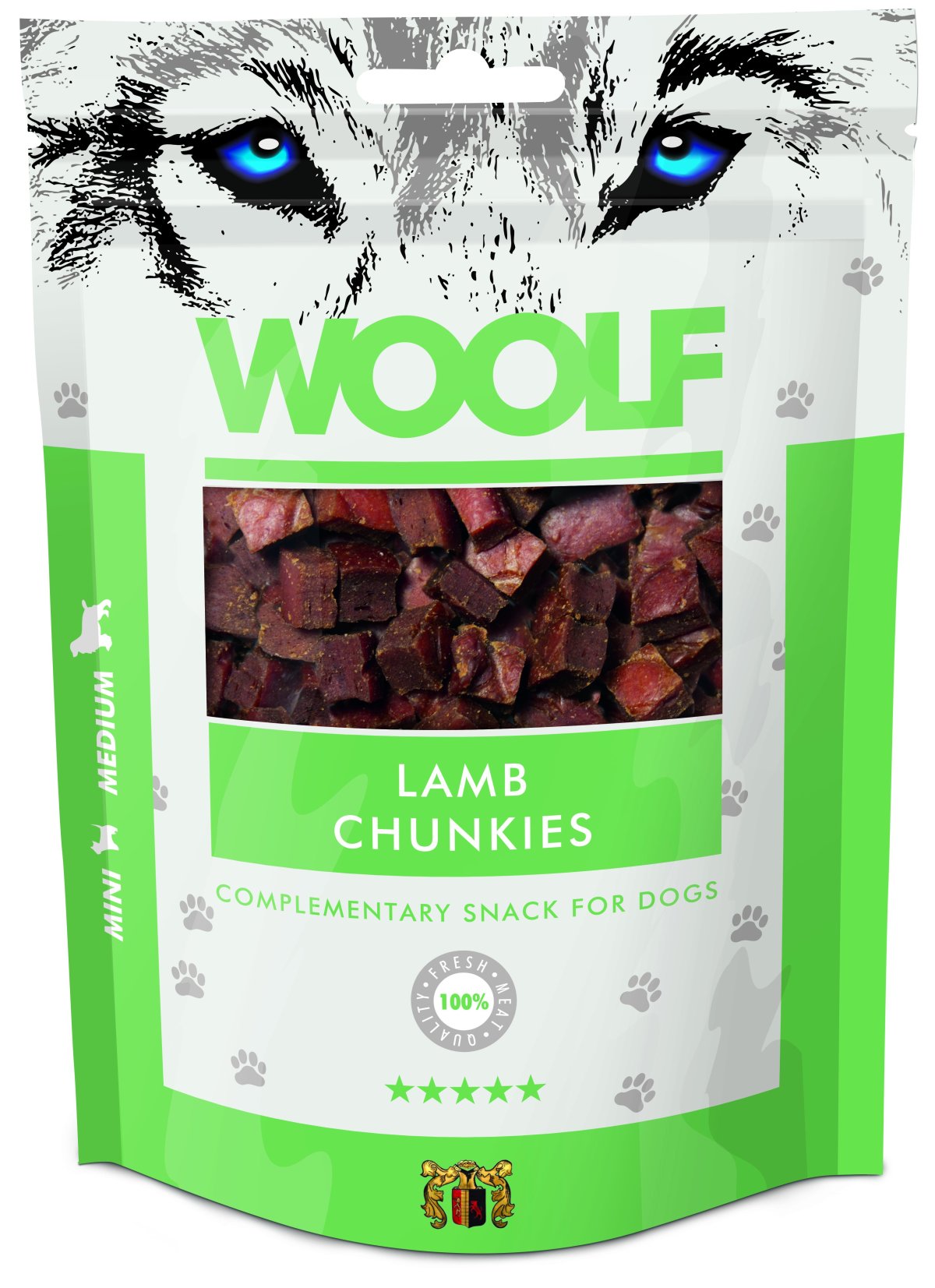 Woolf Lamb Chunkies 100g - allergivenlige godbidder til hund
